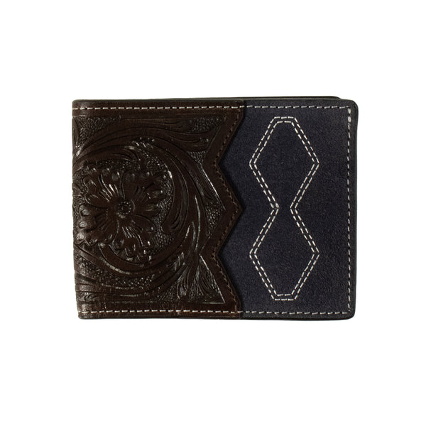 Men's 3D Bifold With Pass Case Navy Roughout Body Wallet D250015603 ...